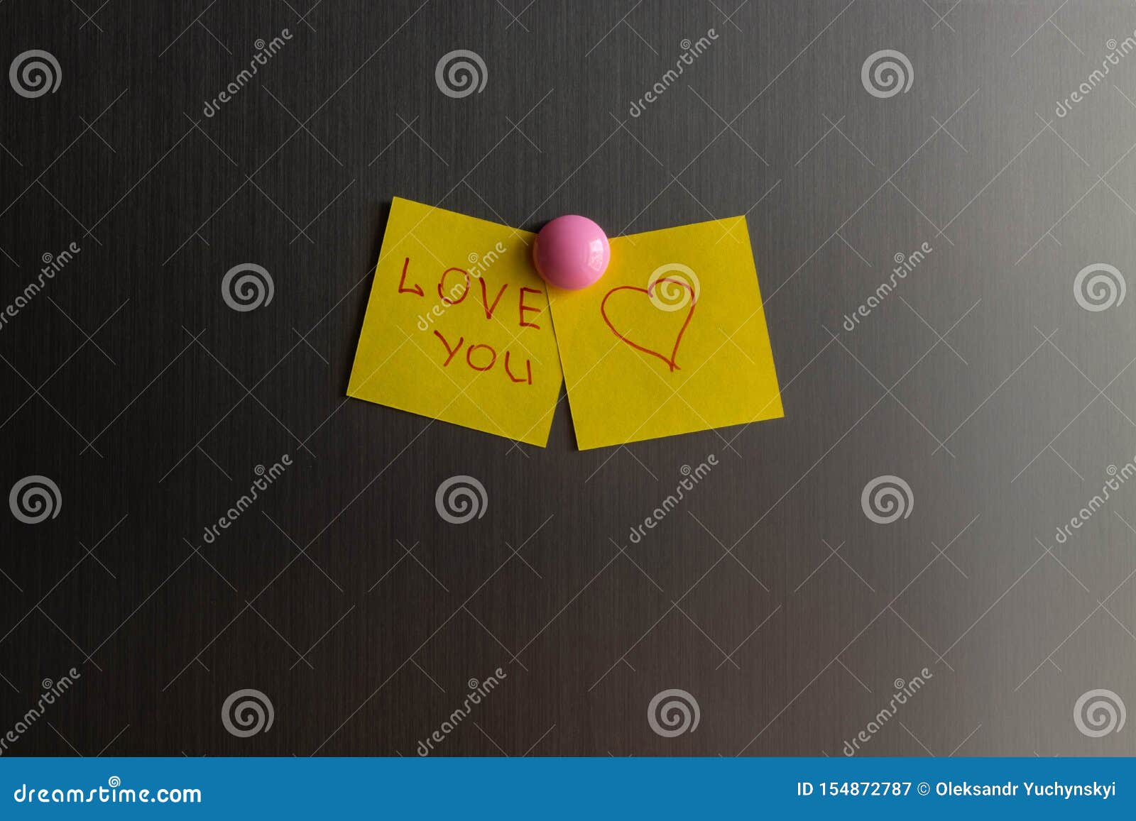 Declaration of Love on the Sticker for Notes on the Refrigerator Stock ...