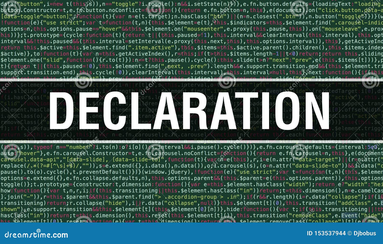 Declaration Text Written On Programming Code Abstract Technology ...