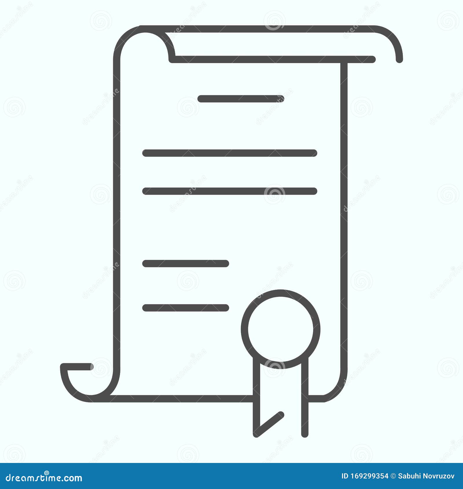 Declaration Thin Line Icon. American Document Vector Illustration ...