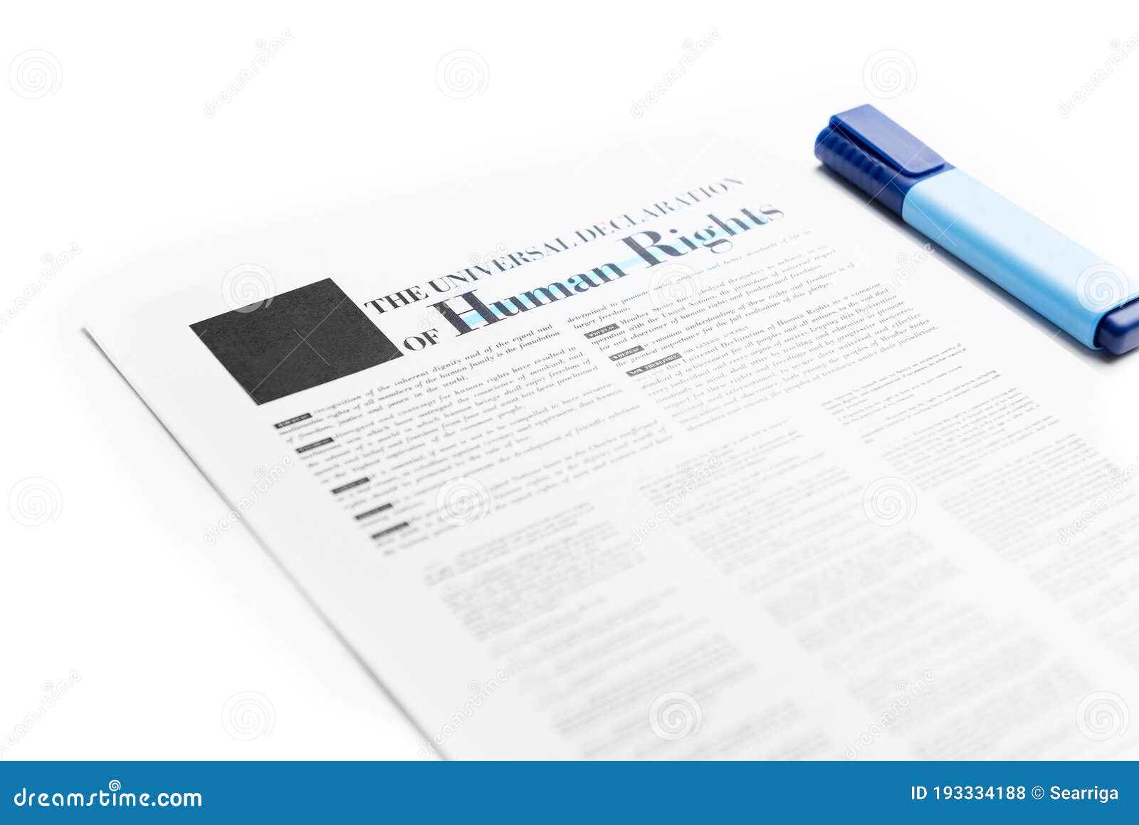 The Declaration Universal of Human Rights Editorial Stock Photo - Image ...