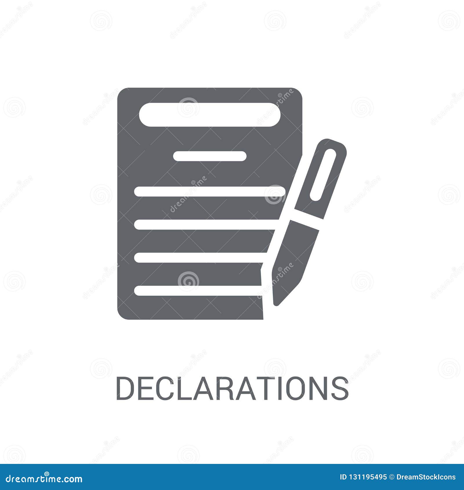 Declarations Icon. Trendy Declarations Logo Concept on White Background ...