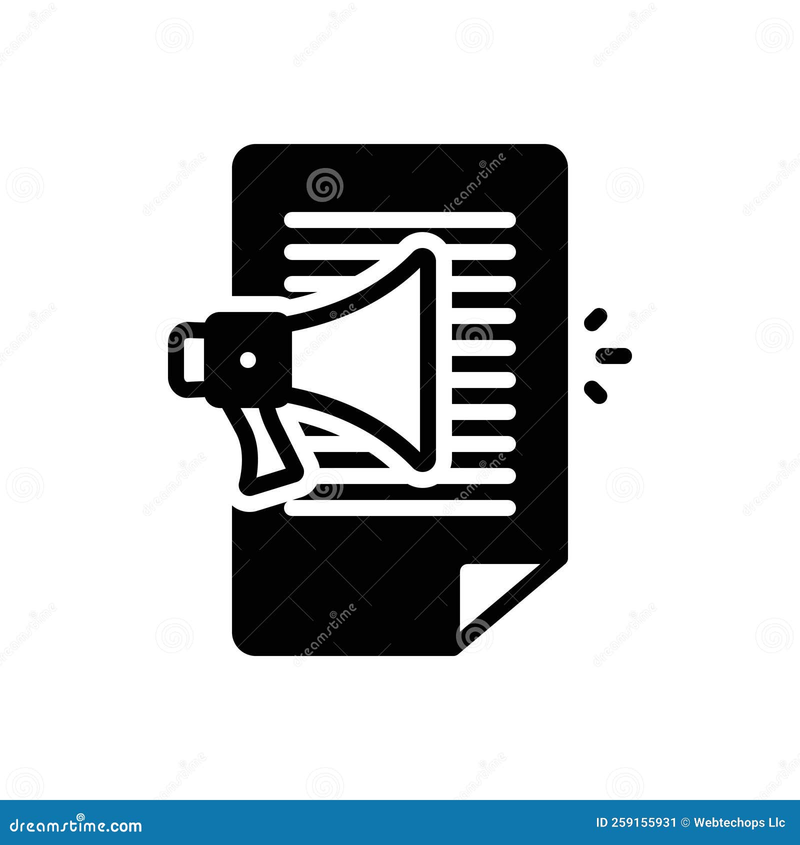 Black Solid Icon for Declare, Promulgate and Announce Stock Vector ...