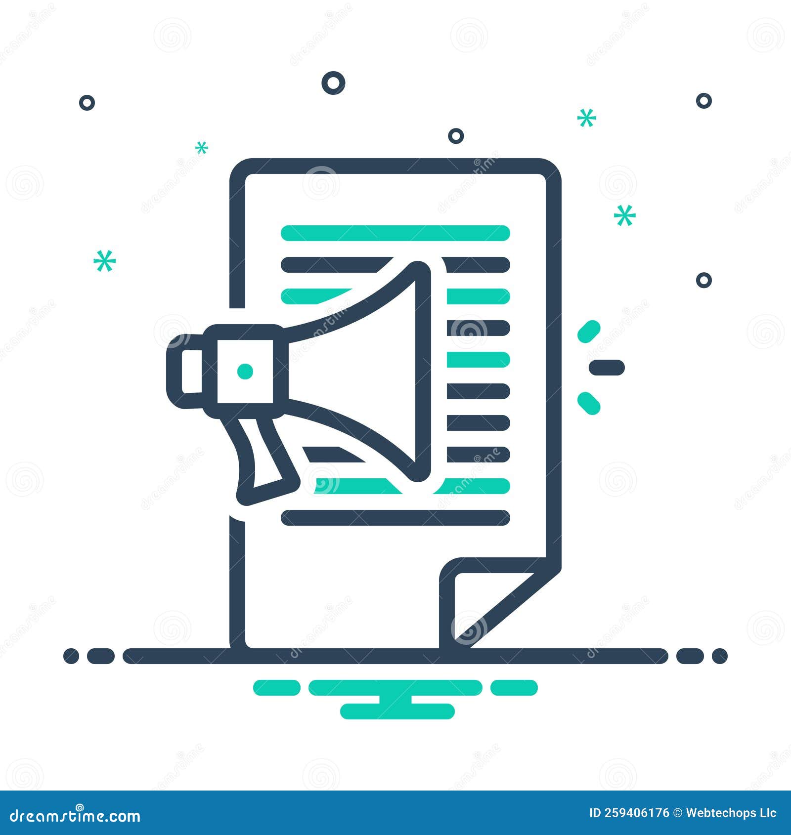 Mix Icon for Declare, Promulgate and Announce Stock Illustration ...