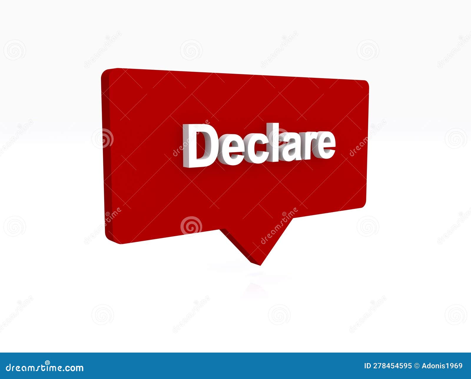 Declare Speech Ballon on White Stock Illustration - Illustration of ...