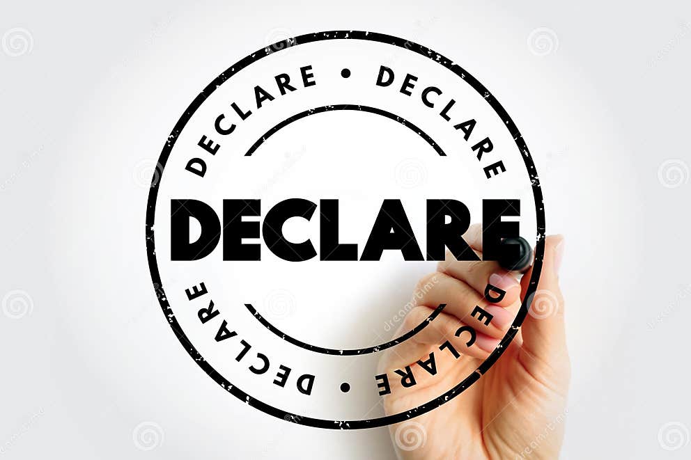Declare Text Stamp, Concept Background Stock Image - Image of justice ...