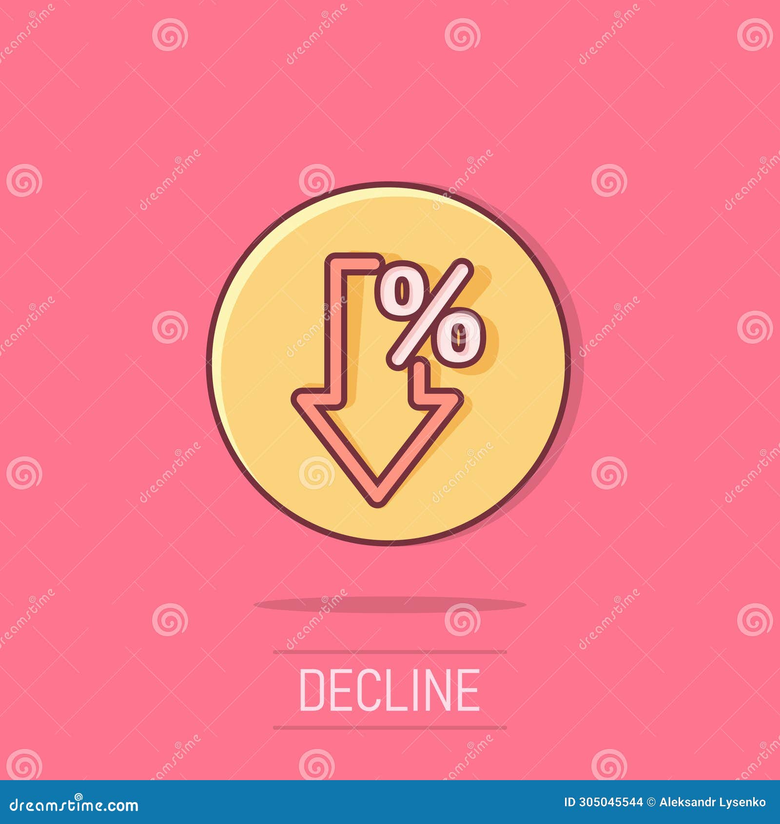 Red Decline Arrow Vector Illustration | CartoonDealer.com #6635042