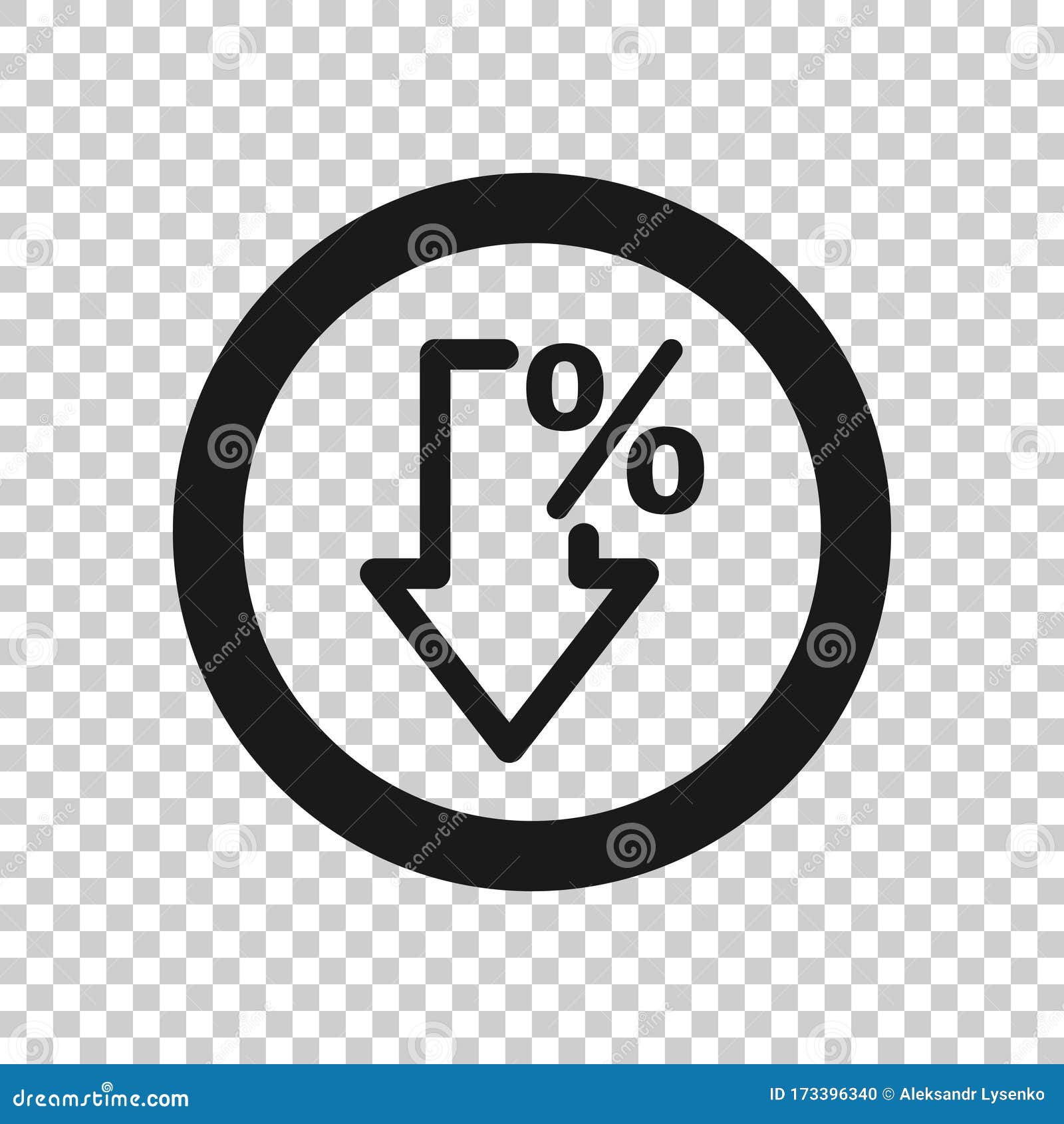 Decline Arrow Icon in Flat Style. Decrease Vector Illustration on White Isolated Background ...