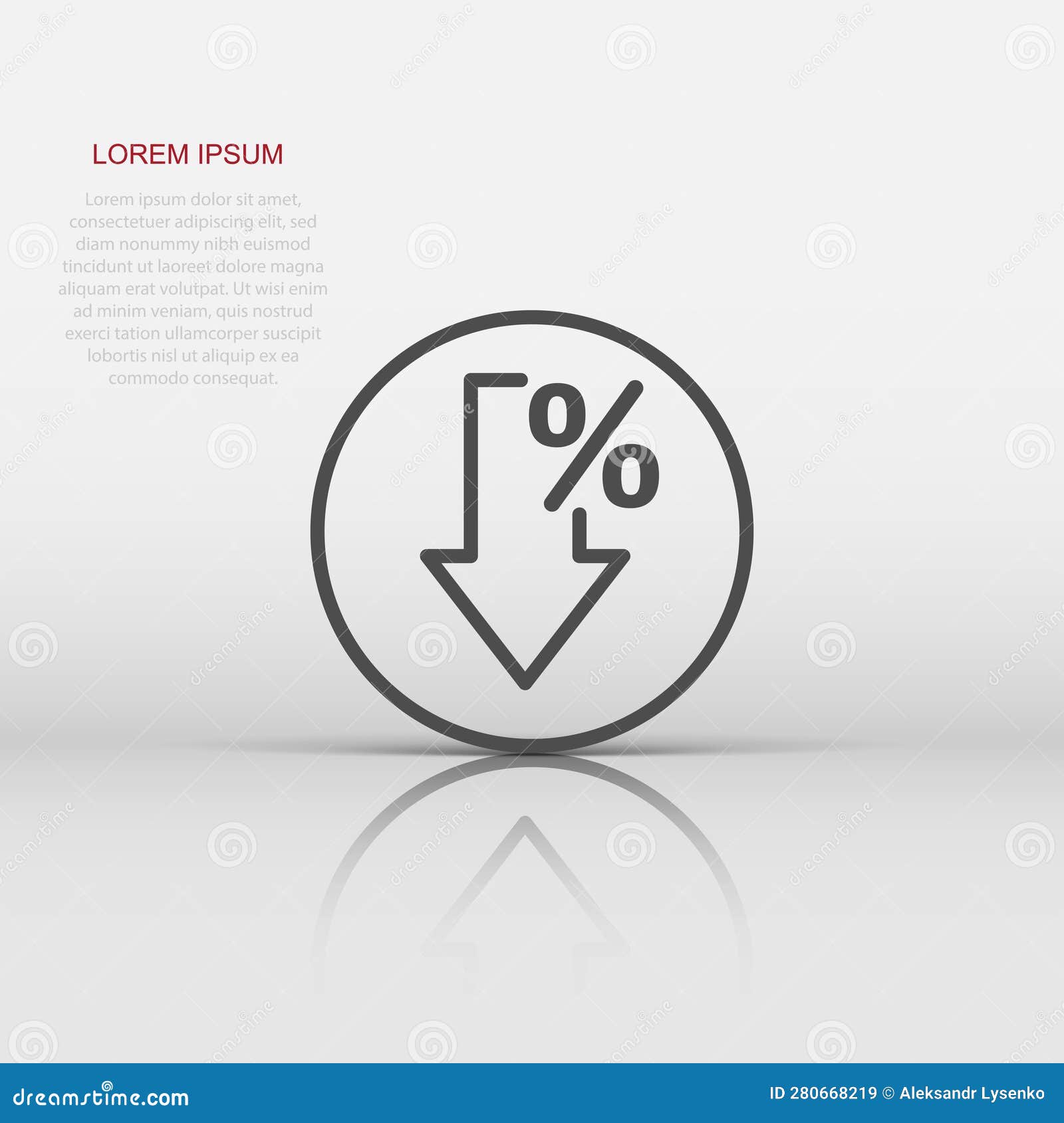 Decline Arrow Icon in Flat Style. Decrease Vector Illustration on White Isolated Background ...
