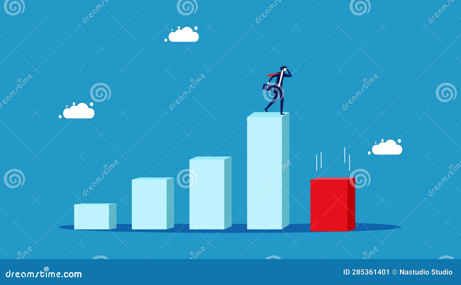 Decline of Business. Businessman Standing Looking at Falling Bar Graph ... Decline of Business. Businessman Standing Looking at Falling Bar Graph ...