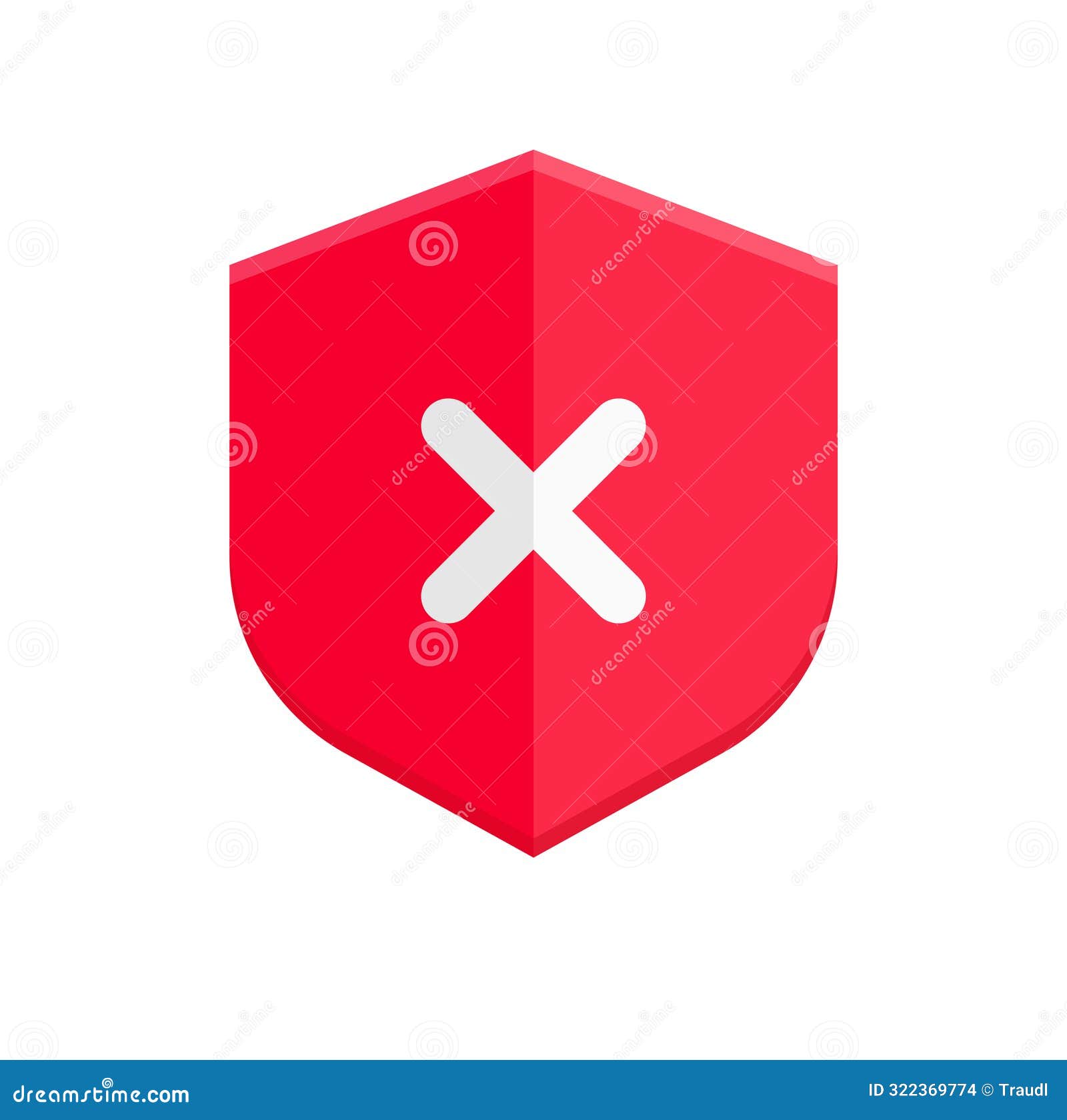 Decline or Cancel Red Shield Icon. User Interface Design. Stock Vector ...