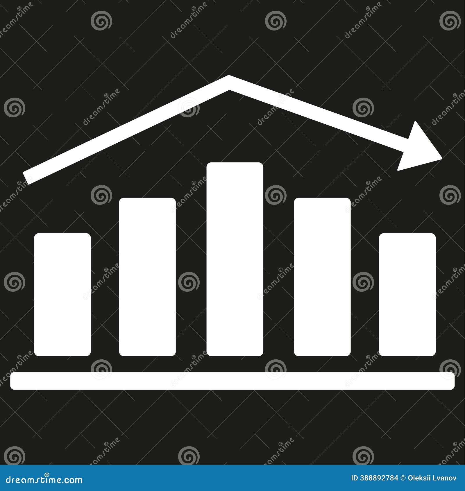 Decline Chart Icon. Falling Arrow Symbol. Economic Downturn ...