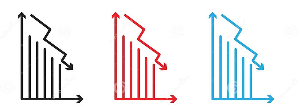Decline Chart Icon Illustrating Decrease in Performance, Economic Downturn, and Analytical Data ...