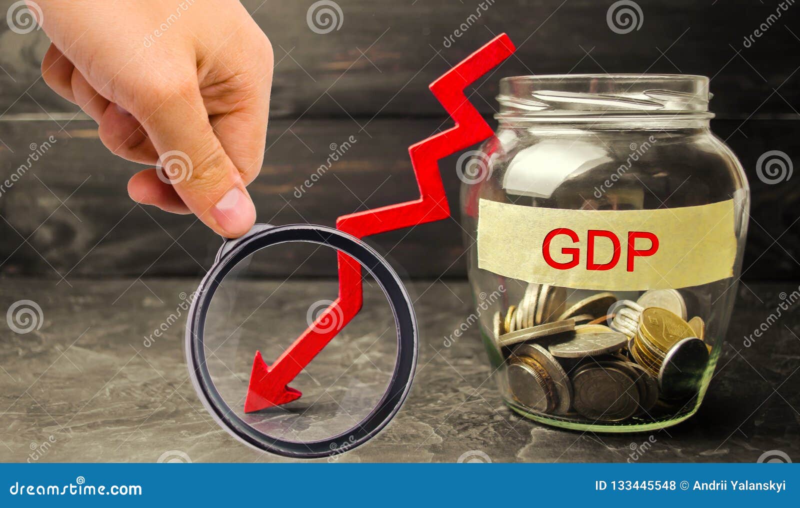 Decline and Decrease of GDP - Failure and Breakdown of Economy a Stock ...