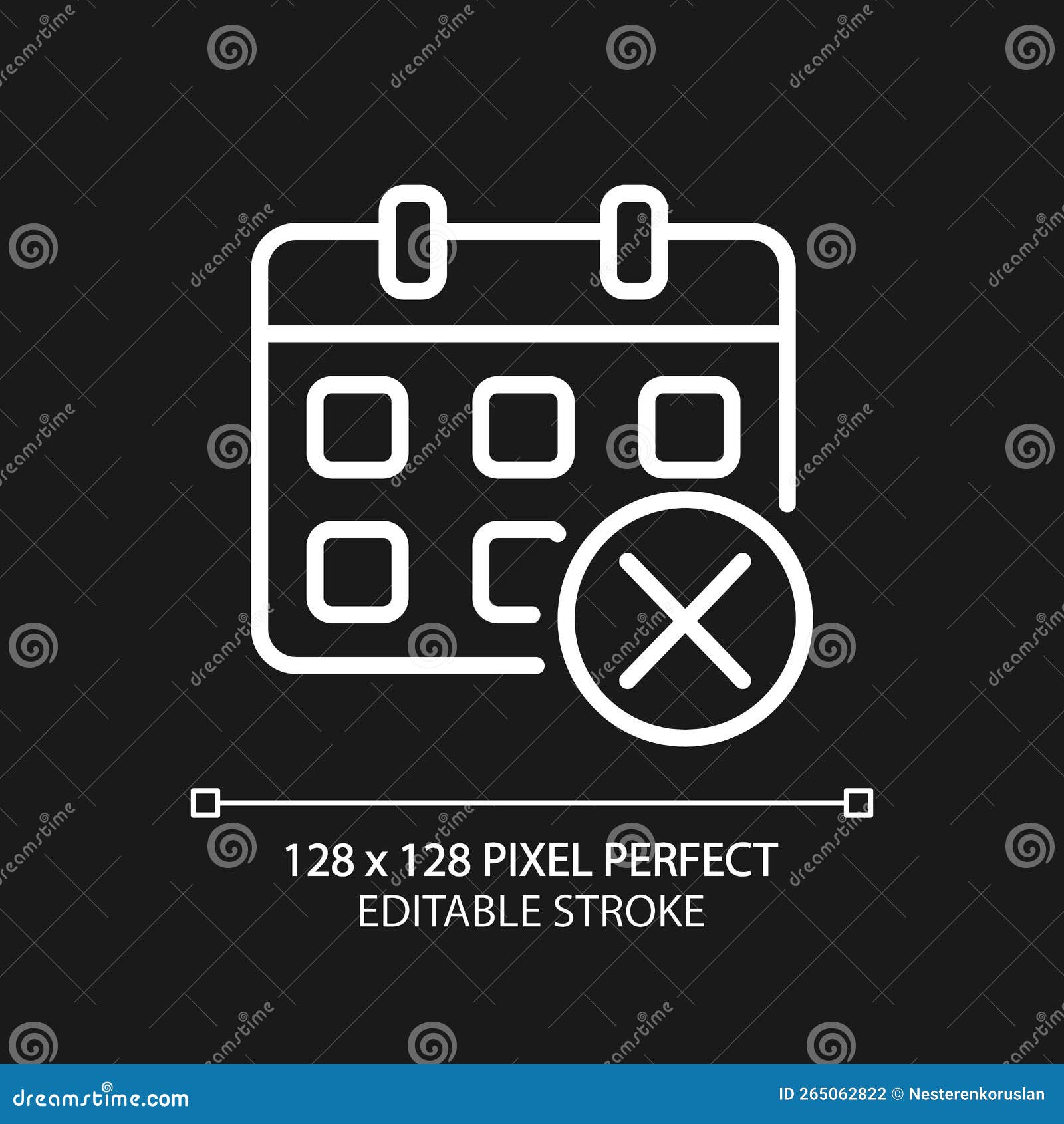 Decline Event in Calendar Pixel Perfect White Linear Icon for Dark ... Decline Event in Calendar Pixel Perfect White Linear Icon for Dark ...