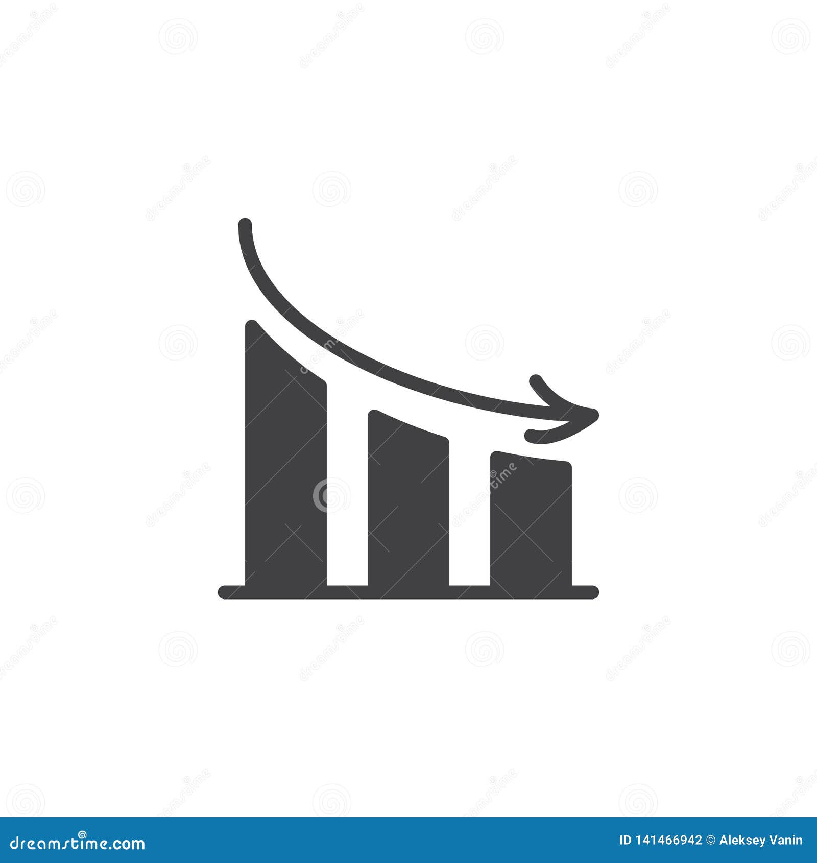 Decline Graph, Chart With Bars Declining, Chart Icon Vector ...