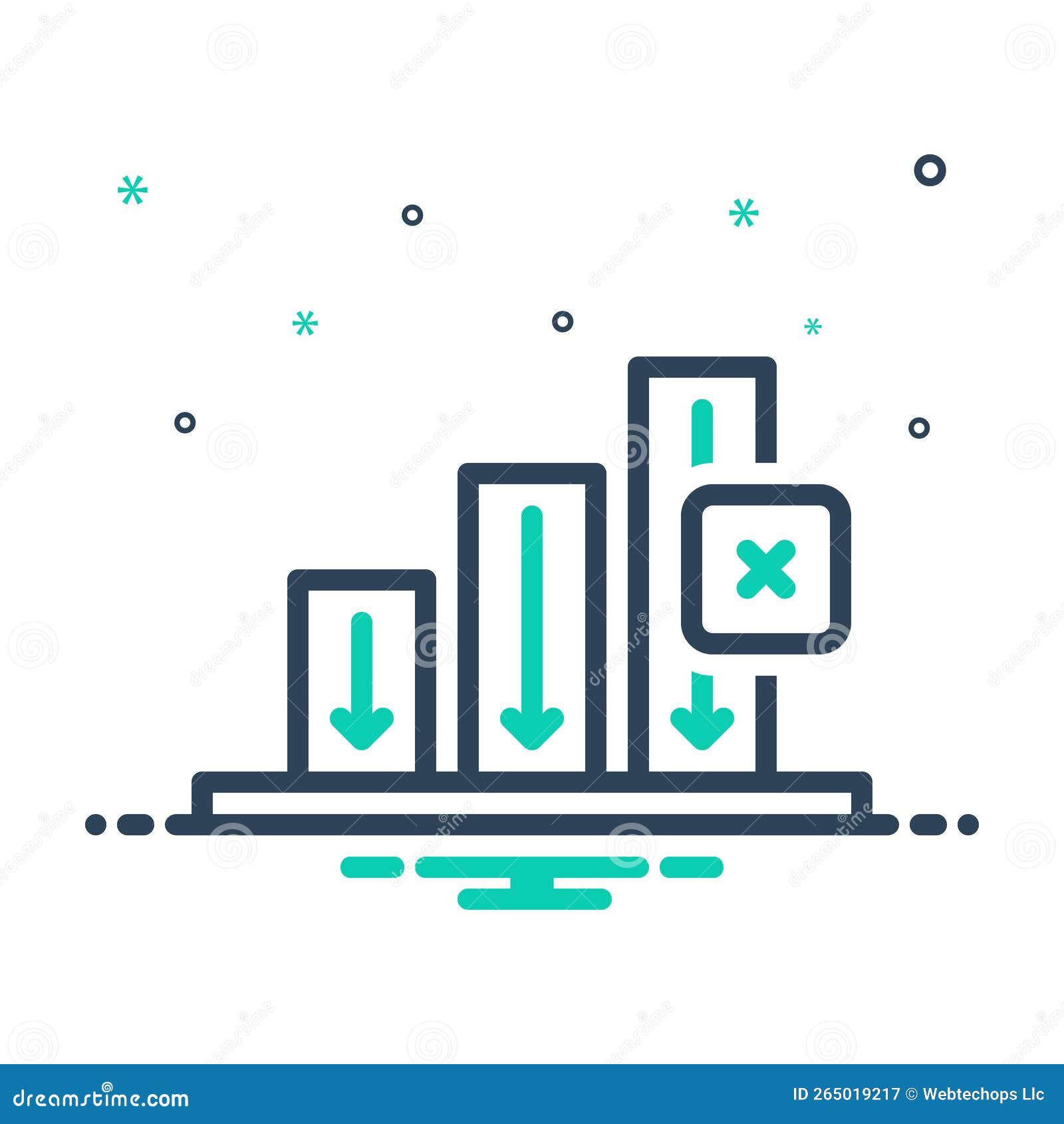 Mix Icon for Decline, Decrease and Reduce Stock Vector - Illustration of vector, reduce: 265019217