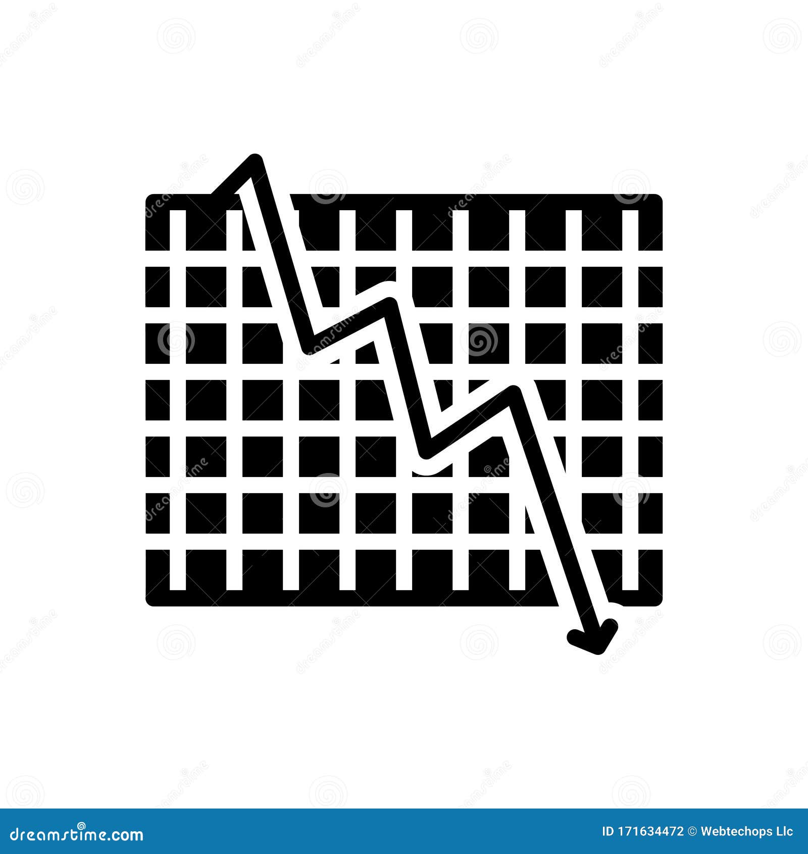 Black Solid Icon for Decline, Downfall and Relapse Stock Vector ...