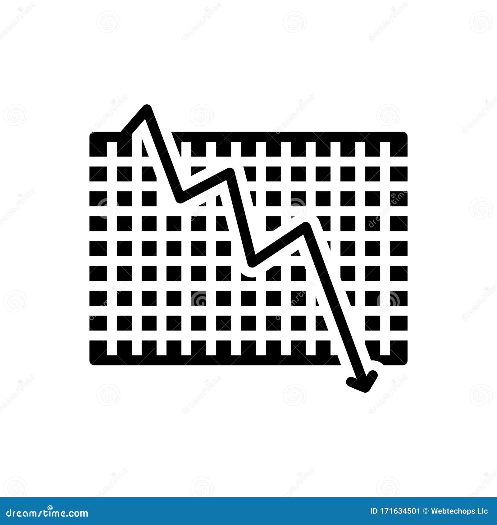 Black Solid Icon for Decline, Downfall and Relapse Stock Vector ...