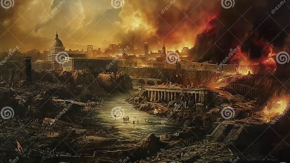 The Decline of Modern Civilization Stock Image - Image of water ...