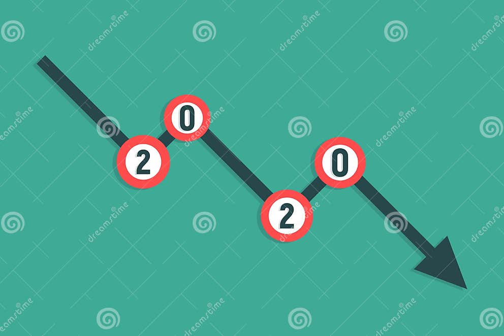 Decline Prices in 2020. Falling Chart. Graph Drop. Lower Finance Stock ...
