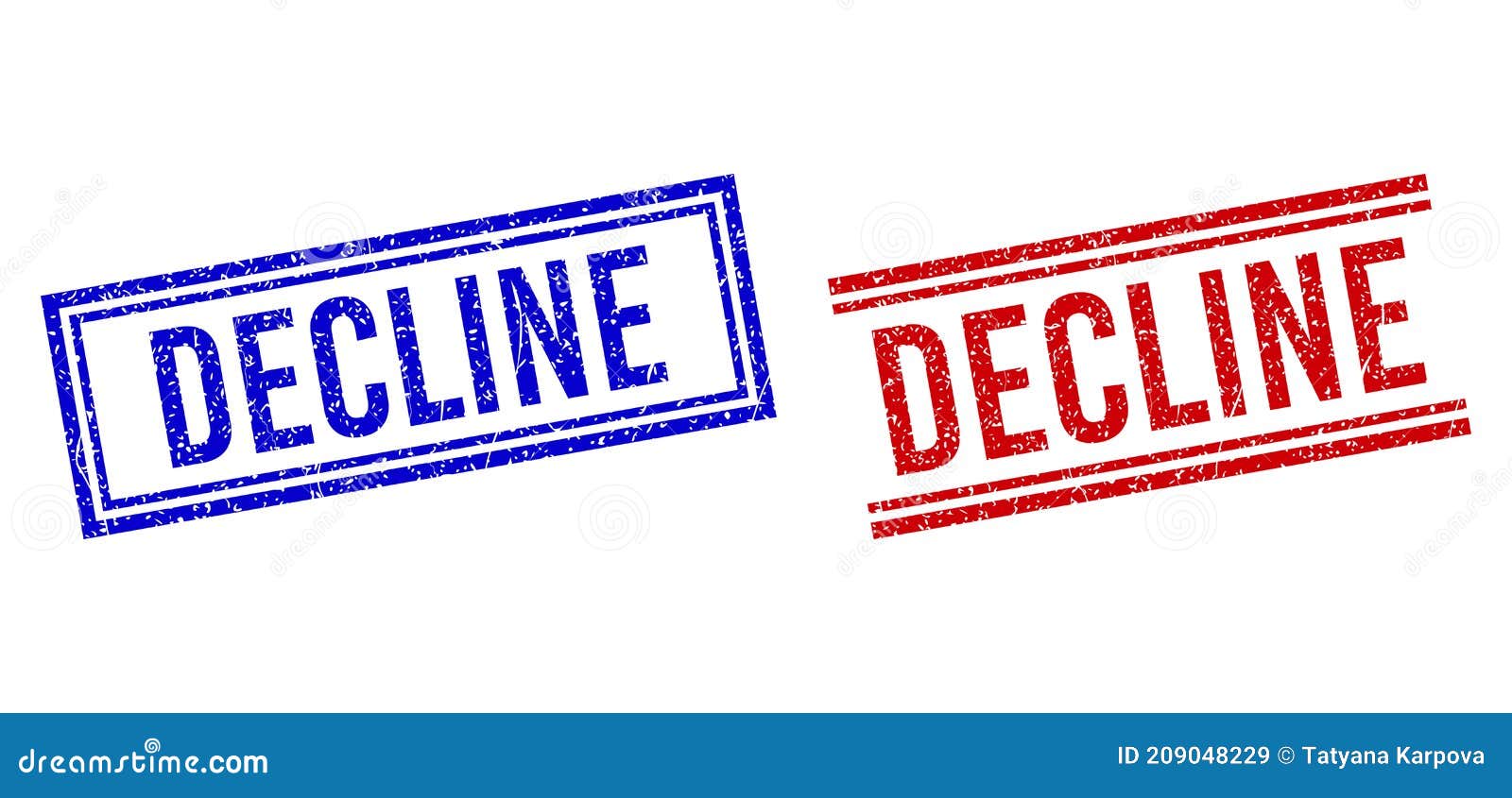 Grunge Textured DECLINE Stamps with Double Lines Stock Illustration ...