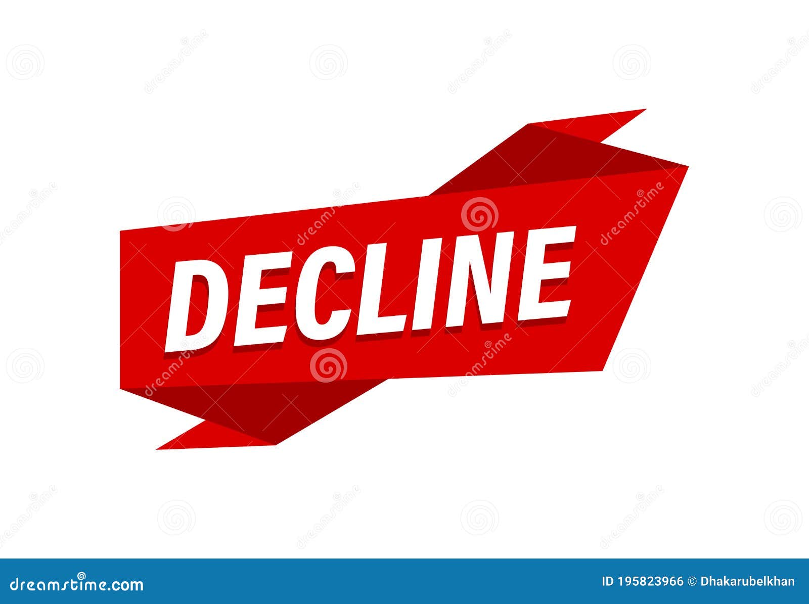 Decline Written, Red Flat Banner Decline Stock Vector - Illustration of ...