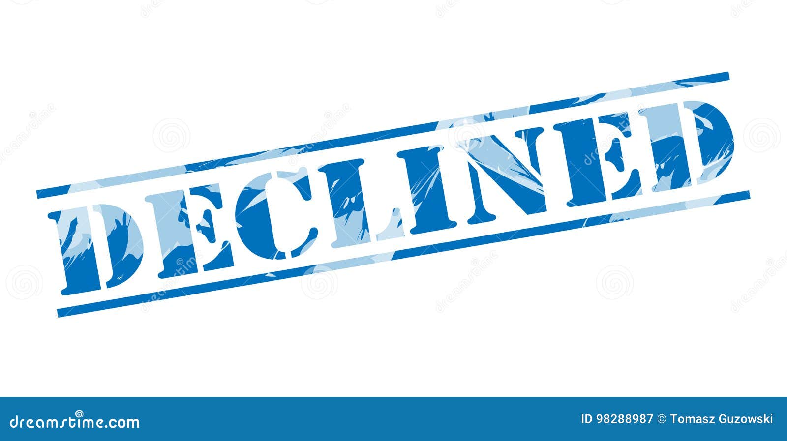 Declined blue stamp stock illustration. Illustration of declined - 98288987