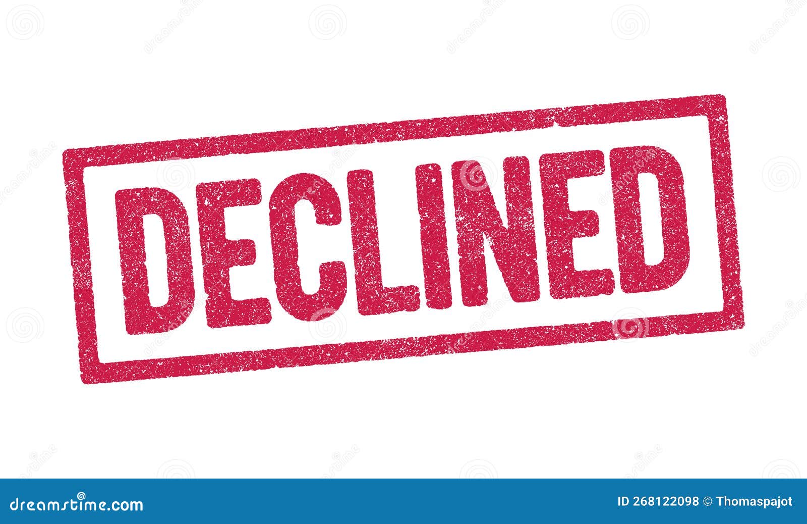 Declined red ink stamp stock vector. Illustration of dismiss - 268122098
