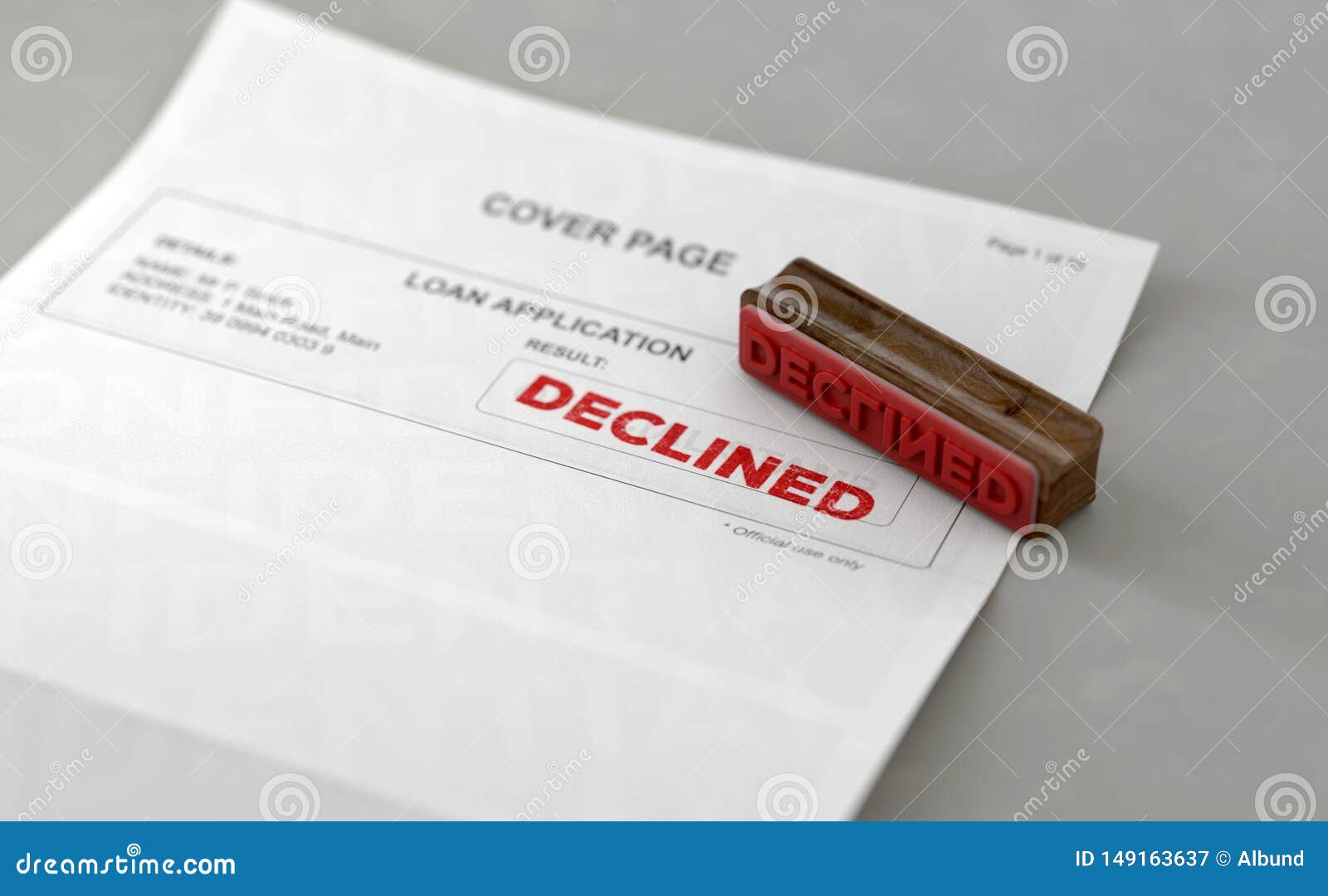 Declined Stamp And Application Form Stock Photo | CartoonDealer.com ...