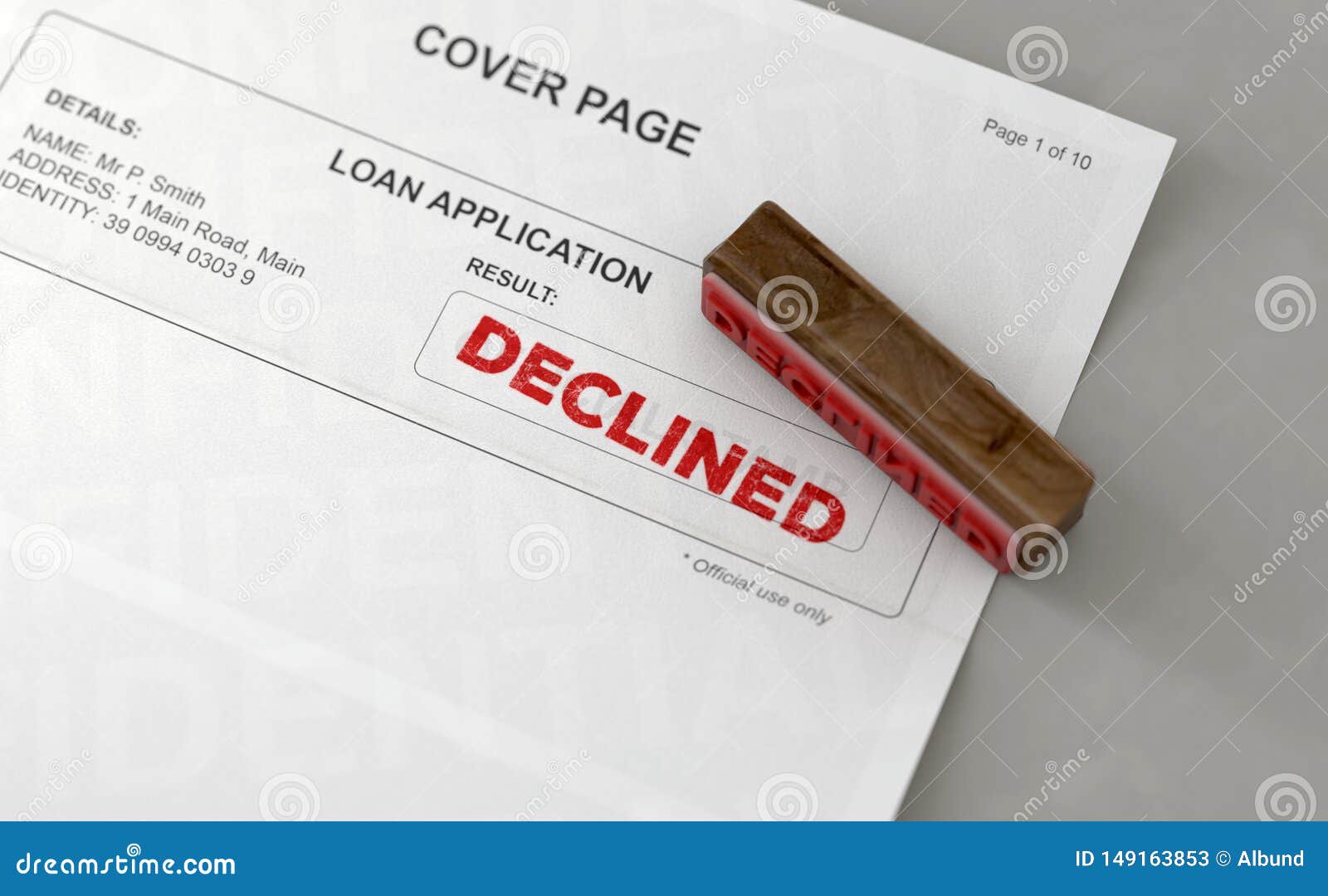 Declined Stamp and Application Form Stock Illustration - Illustration ...