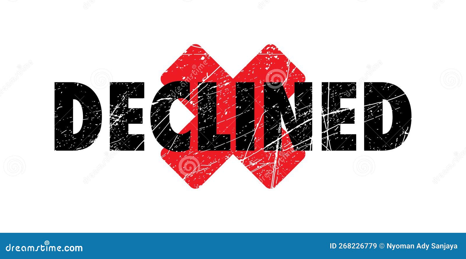 Declined Stamp with X Mark. Vector Graphic Stock Vector - Illustration ...