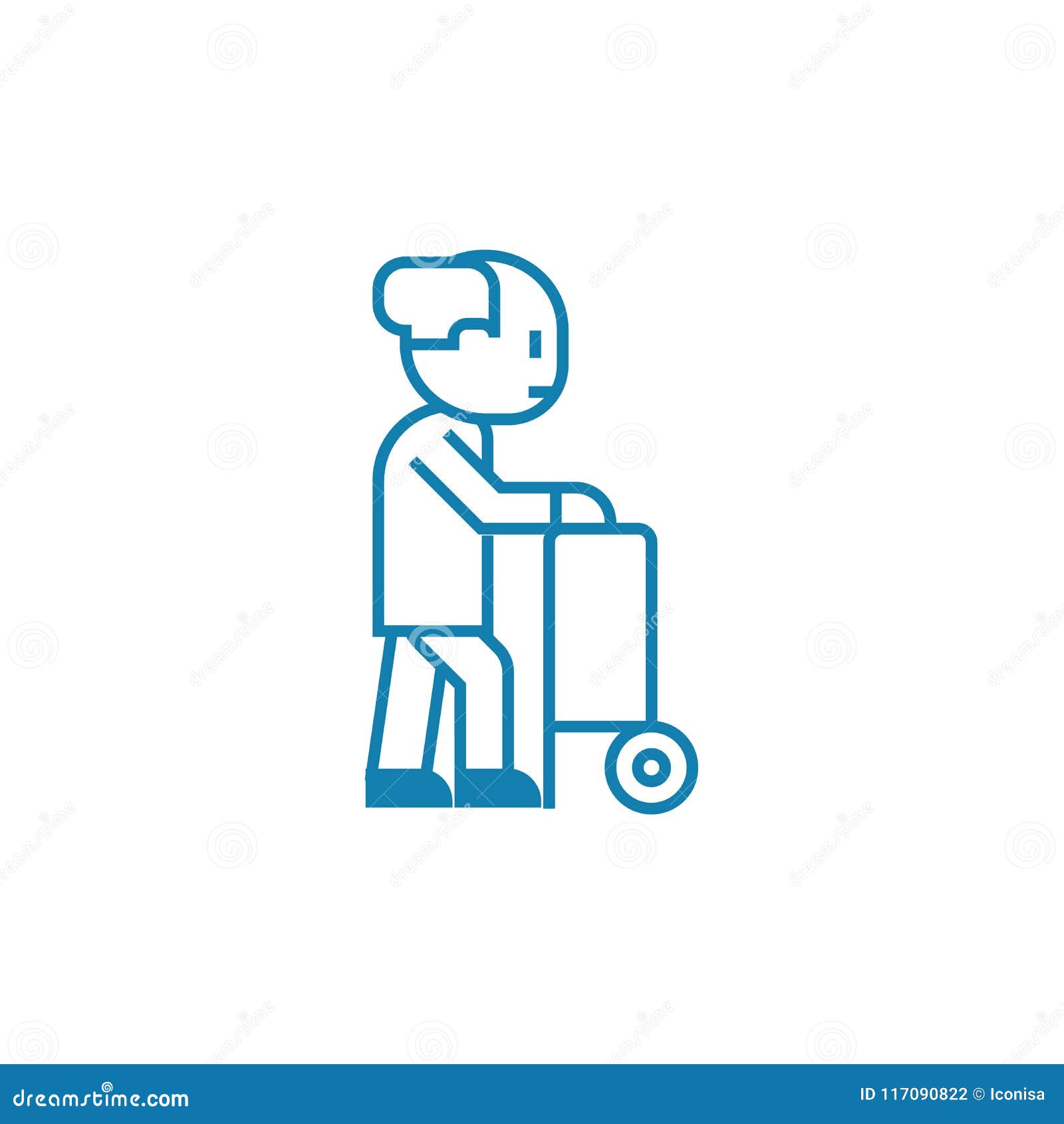 Declining Age Linear Icon Concept. Declining Age Line Vector Sign ...