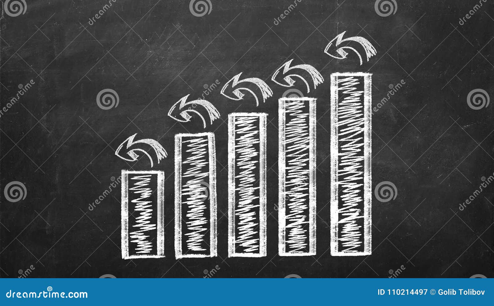 Declining bar chart stock image. Image of market, blackboard - 110214497