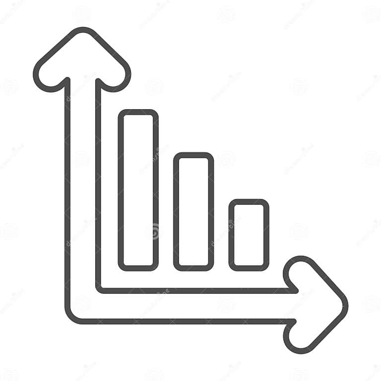 Declining Bar Graph, Decrease Bar Chart Thin Line Icon, Diagram Concept ...