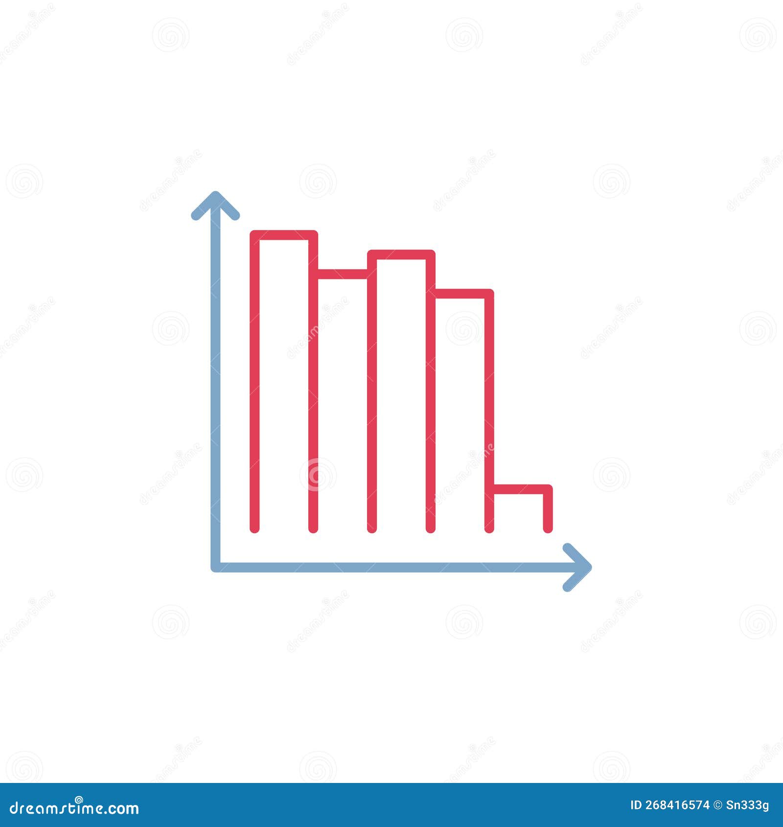 Declining Bar Graph Vector Recession Concept Colored Icon Stock Vector ...