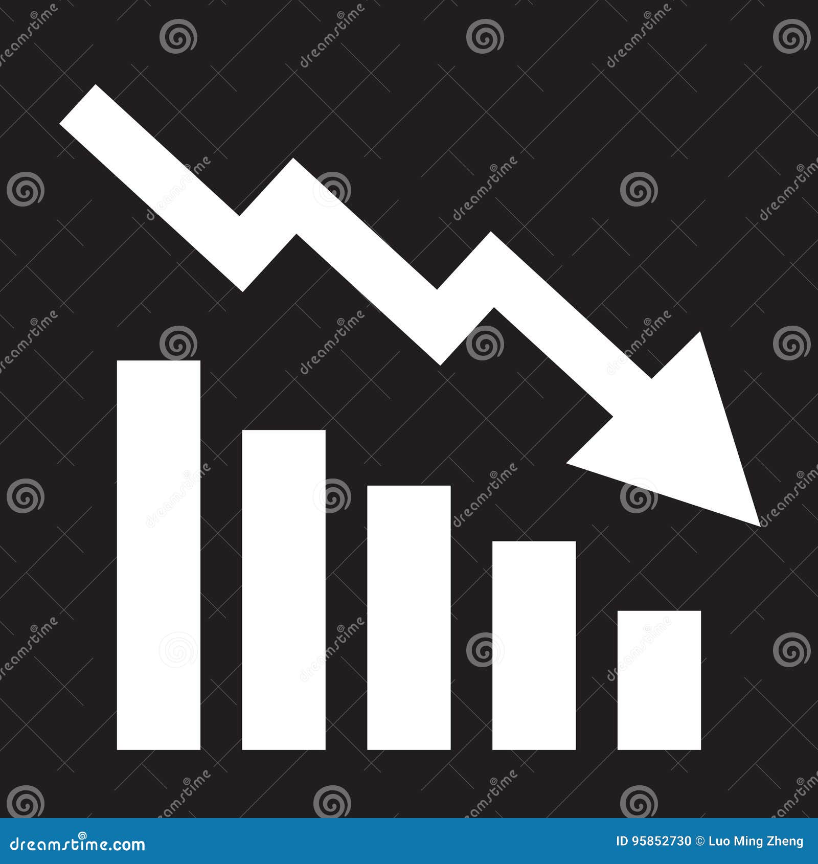 Declining Bars Graphic with Declining Arrow Stock Vector - Illustration ...