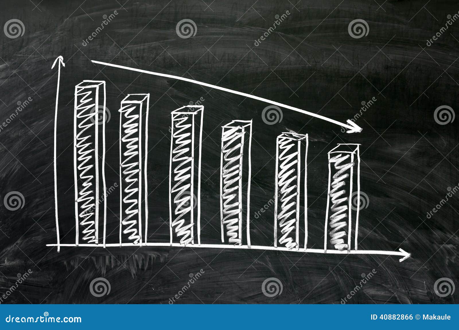 Declining Chart And Falling Red Arrow Stock Photography | CartoonDealer ...