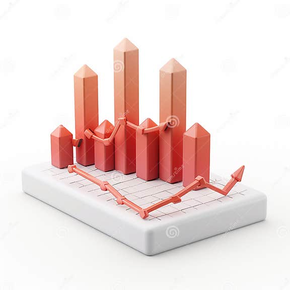 Declining Chart Icon on White Background Stock Illustration ...