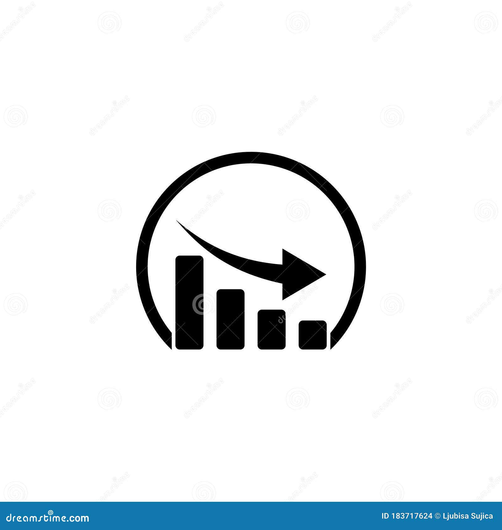 Declining Bar Graph, Decrease Bar Chart Line And Solid Icon, Diagram Concept, Graph Down Vector ...