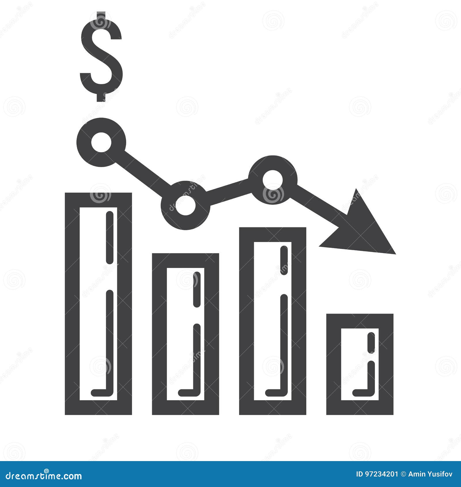 Declining Business Report Bar Chart Stock Photography | CartoonDealer ...