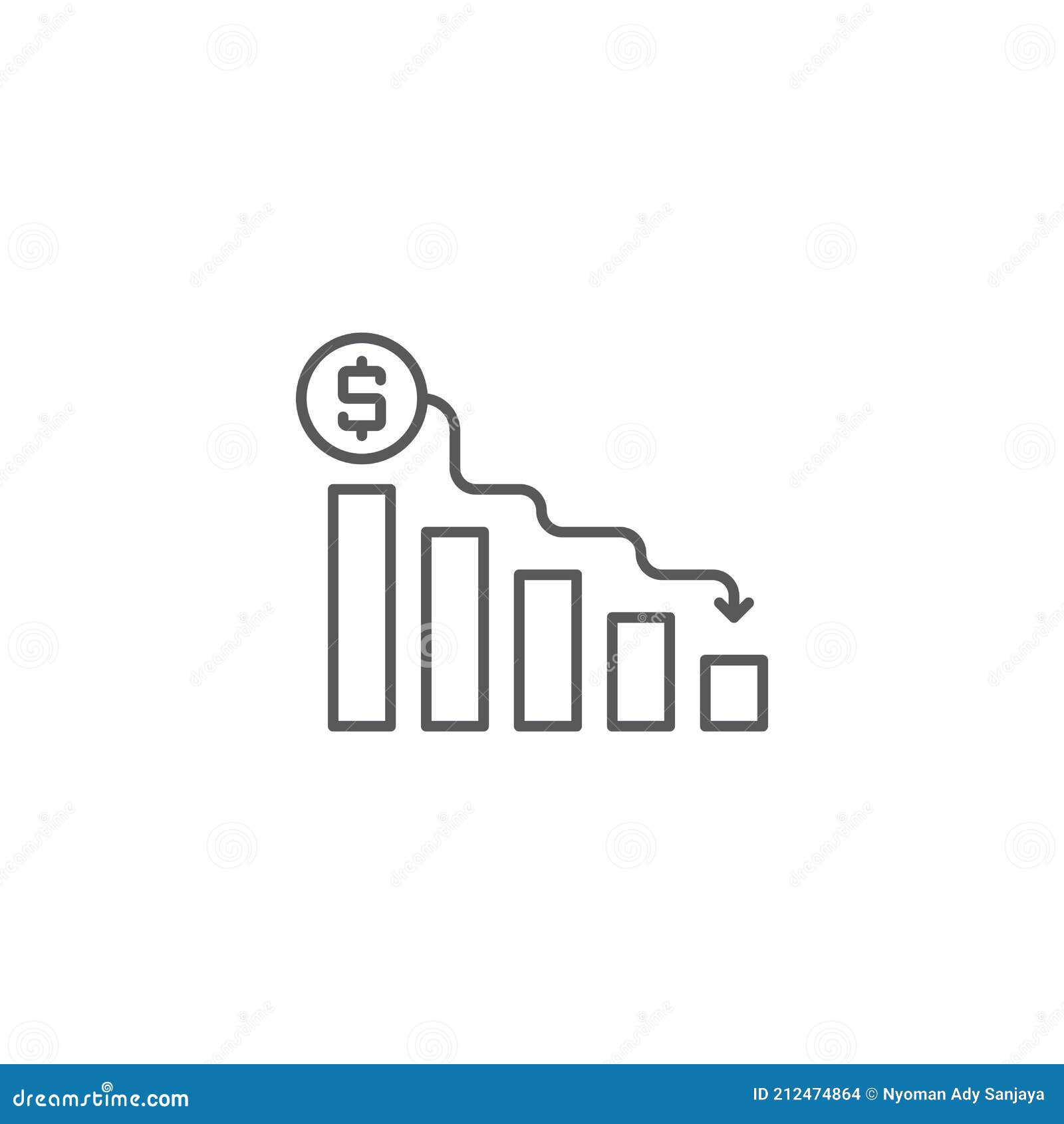 Declining Graph Vector Icon Business Decline Chart Filled Flat Sign for ...