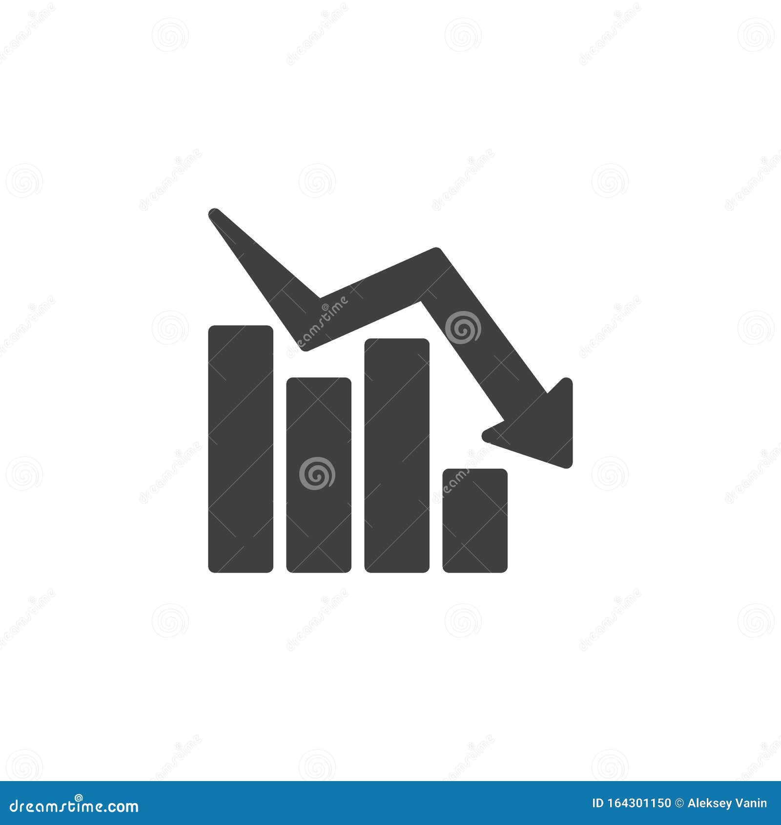 Declining Graph Vector Icon Stock Vector - Illustration of graph ...