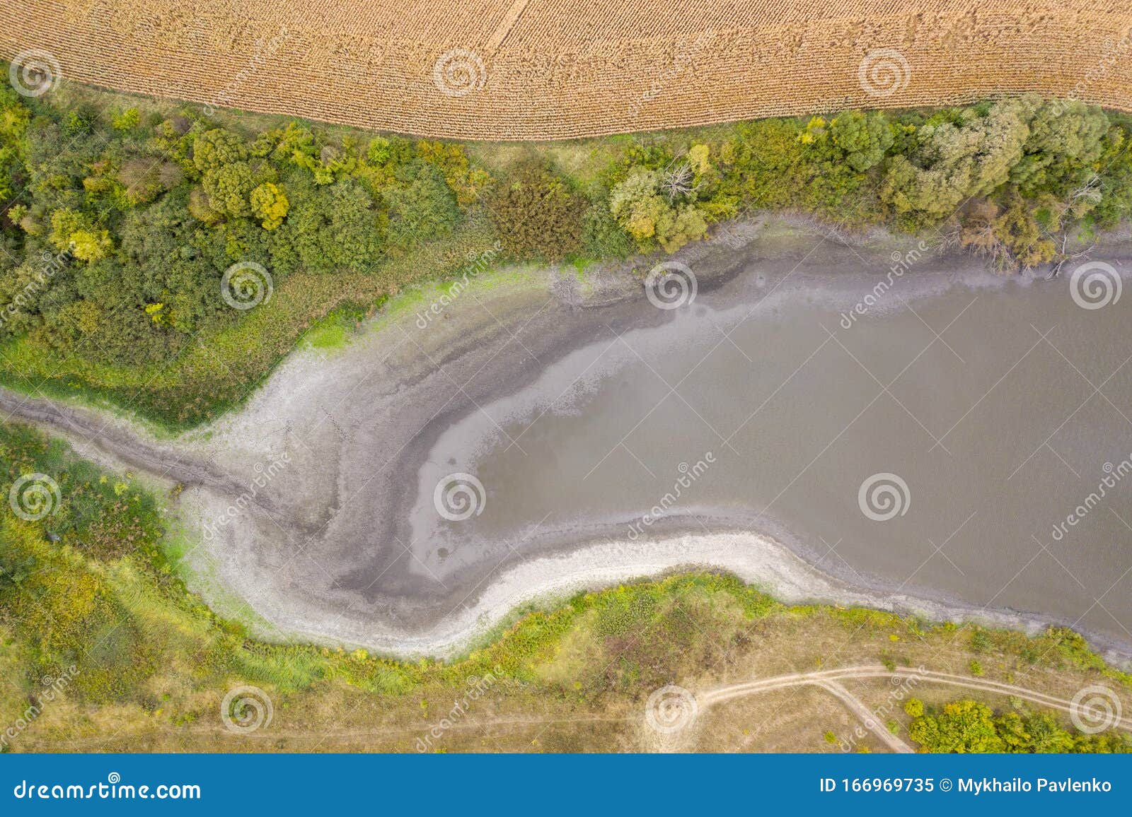 Declining Water Levels in Freshwater Due To Global Warming. Stock Image ...