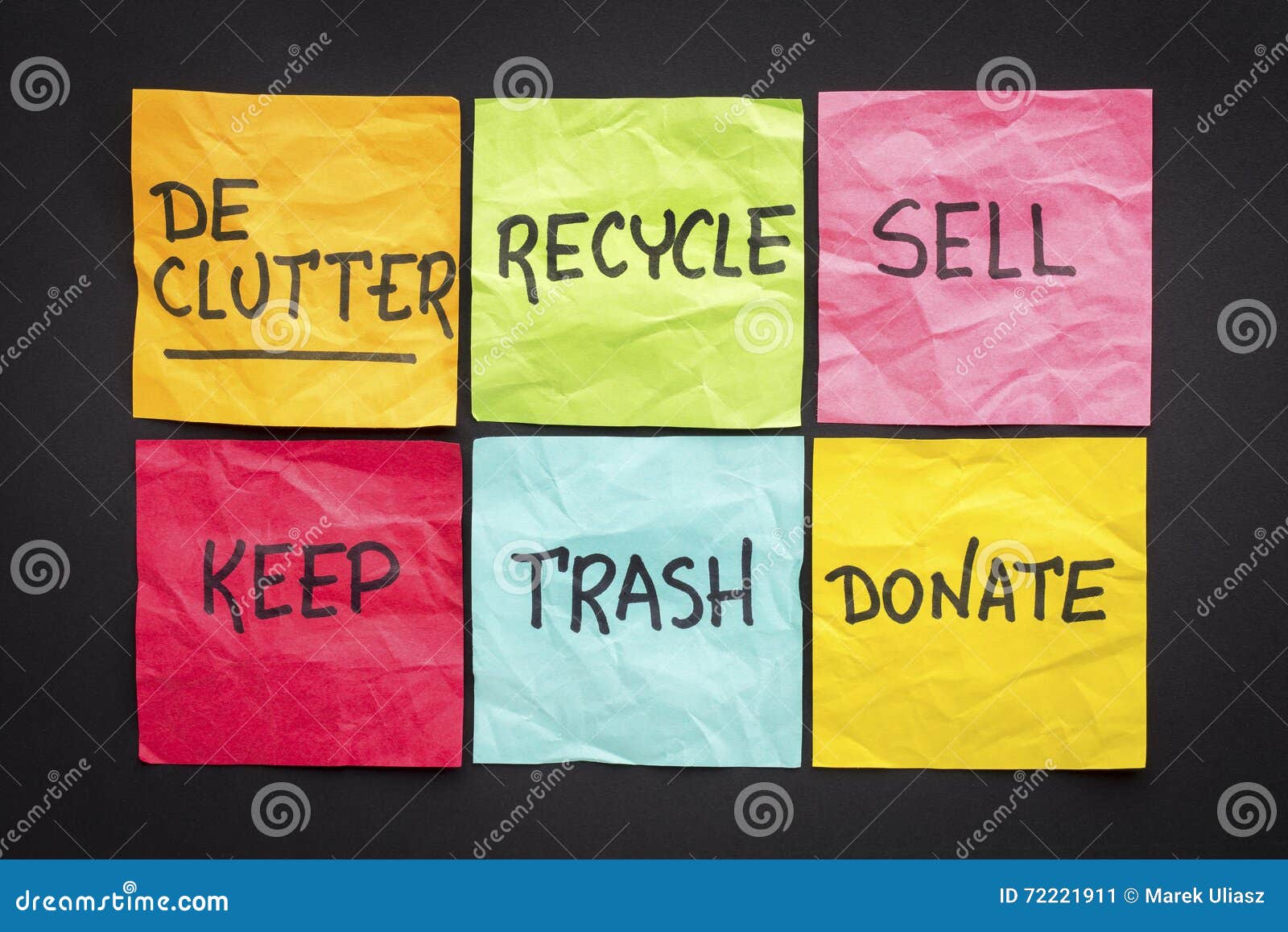 Declutter Concept on Sticky Notes Stock Image - Image of sticky ...