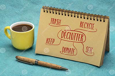 Declutter Mind Map in Notebook Stock Image - Image of declutter ...