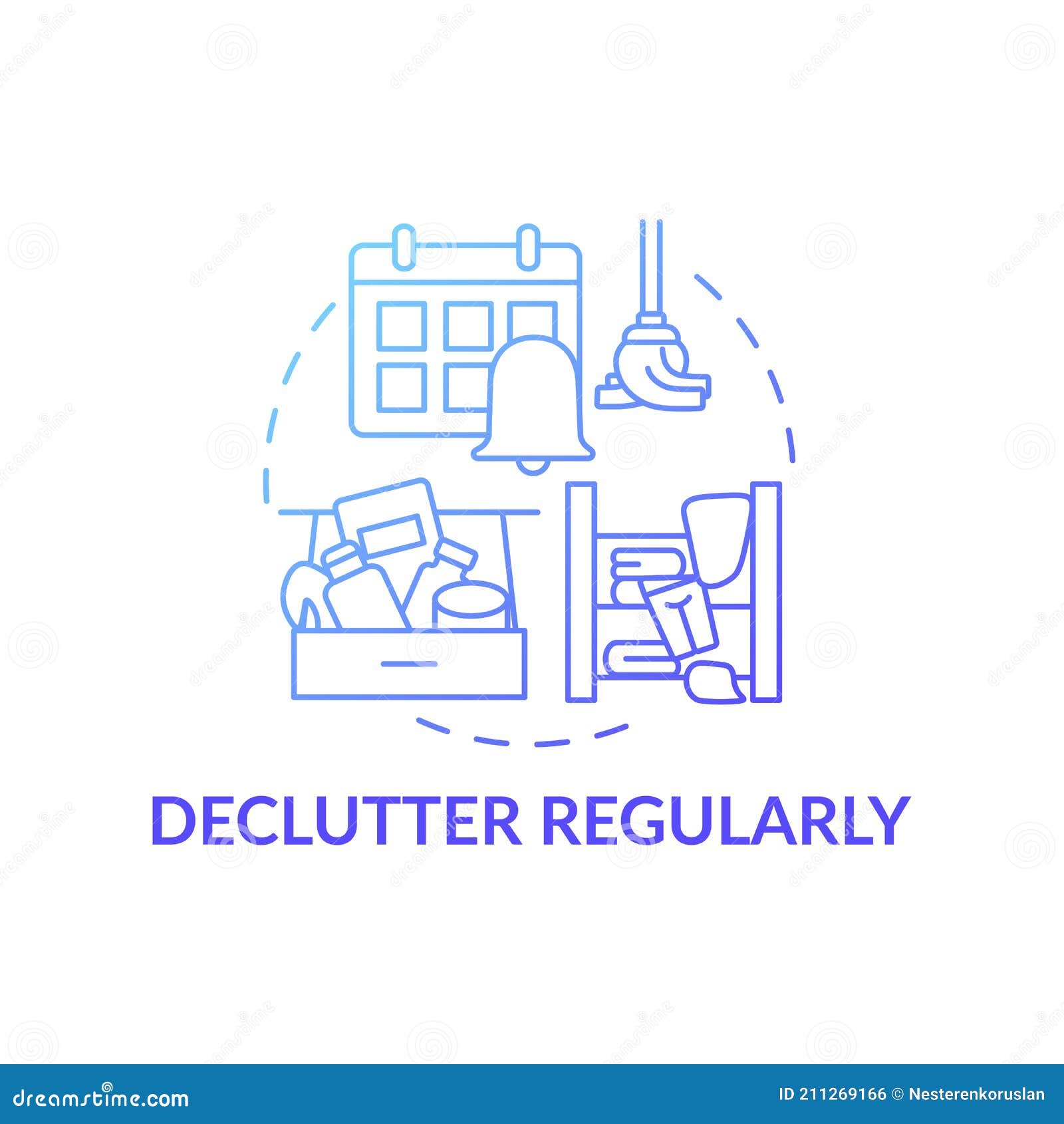 Declutter Regularly Blue Gradient Concept Icon Stock Vector ...