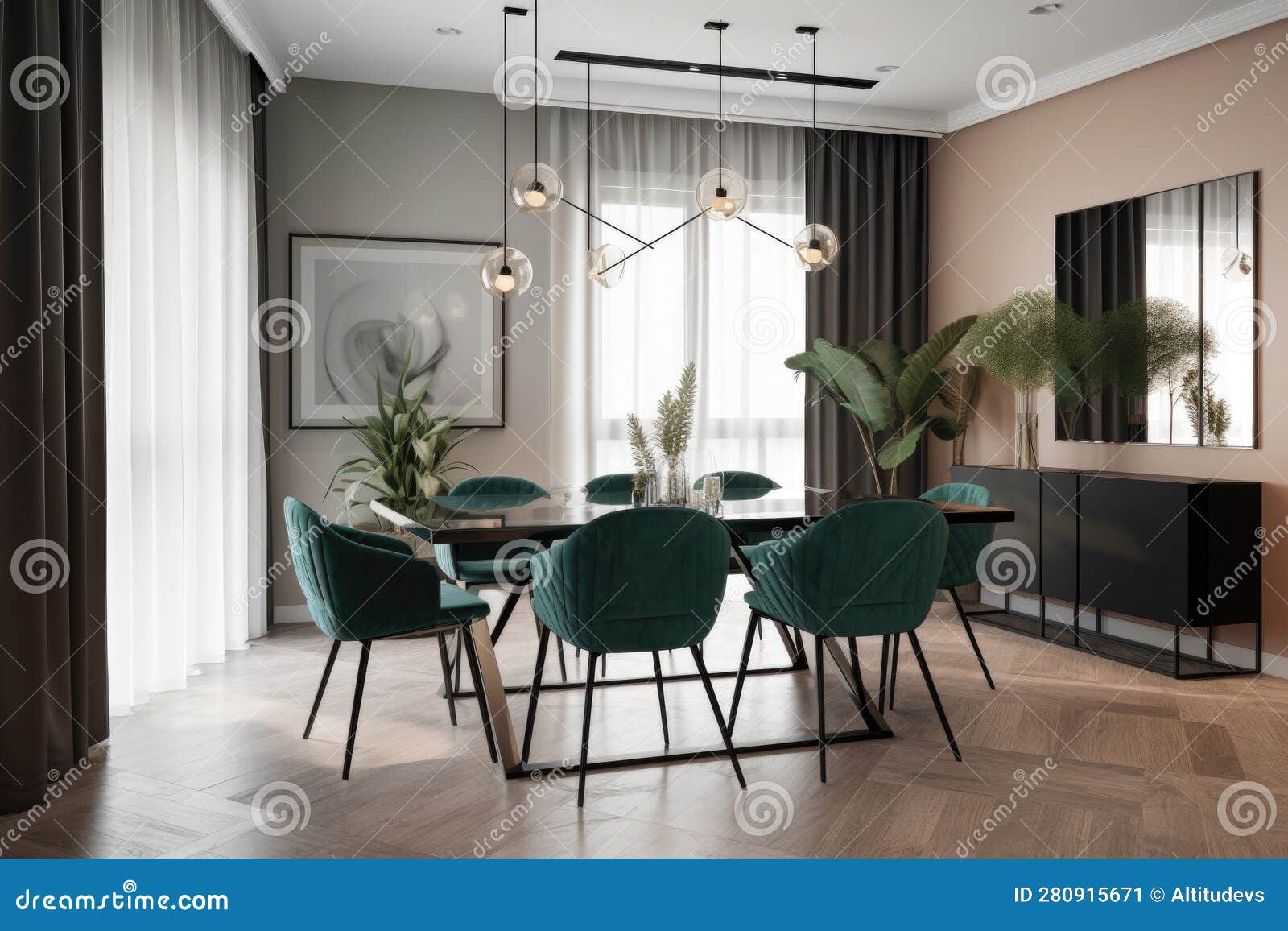 Decluttered Dining Room, with Minimalist Decor and Chic Dinner Table ...