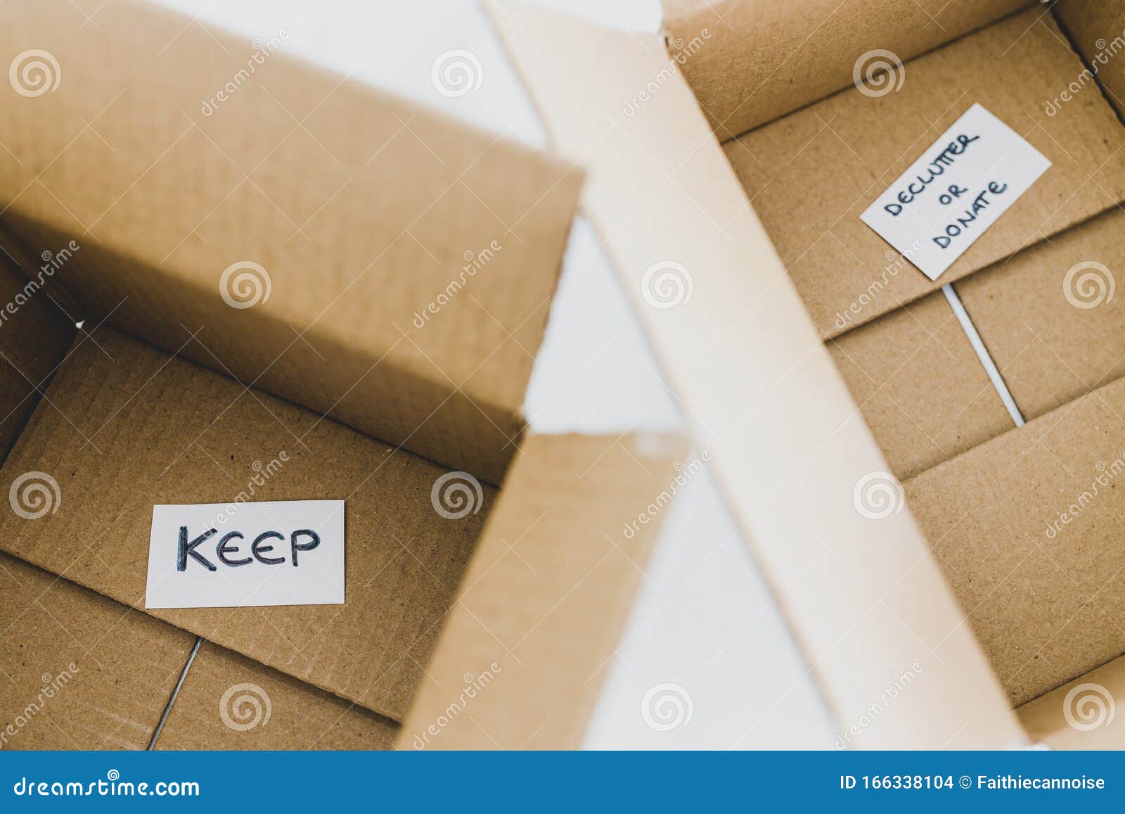 Decluttering Concept, Storage Boxes To Sort between Objects To Keep and ...