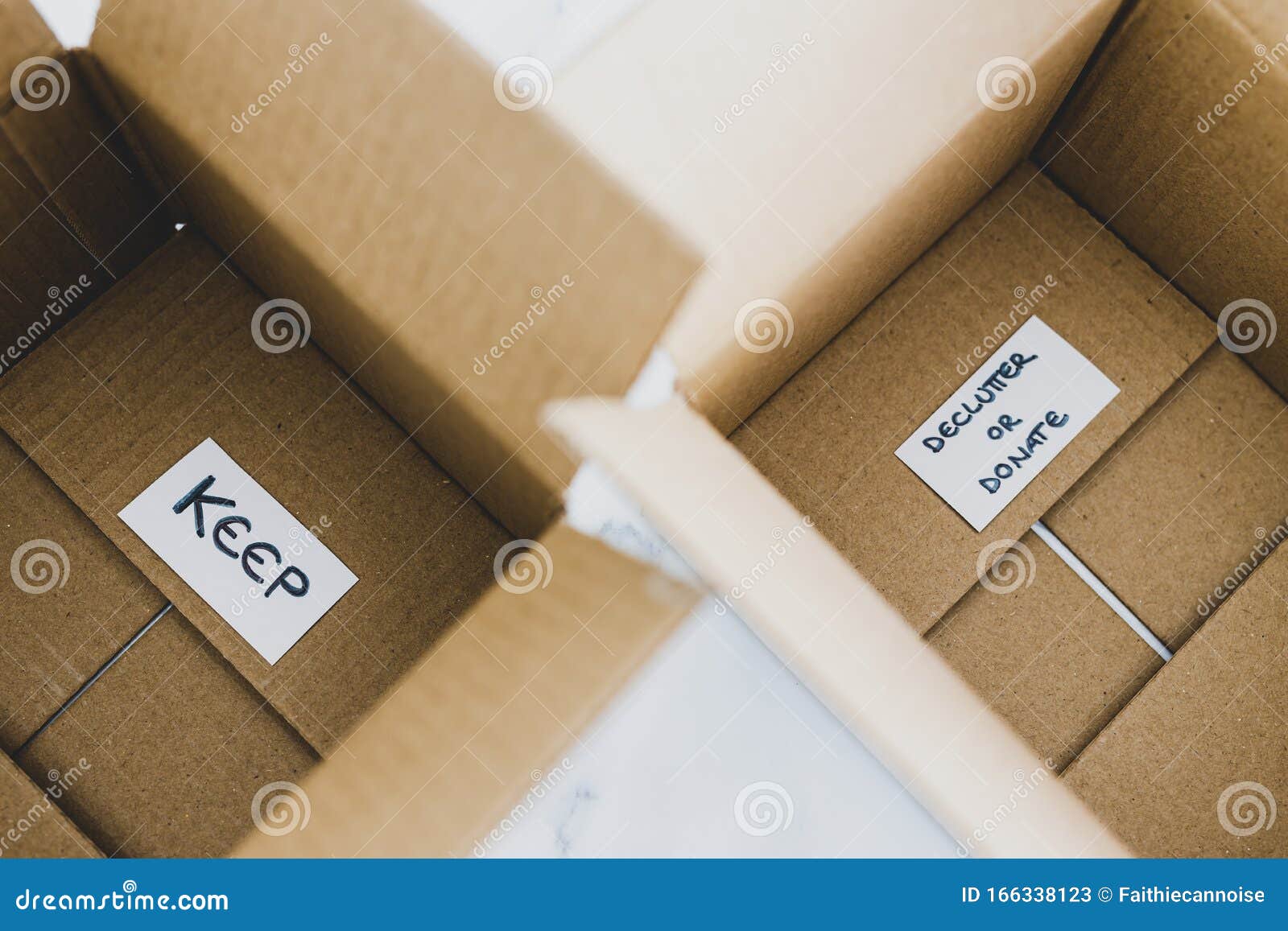 Decluttering Concept, Storage Boxes To Sort between Objects To Keep and ...