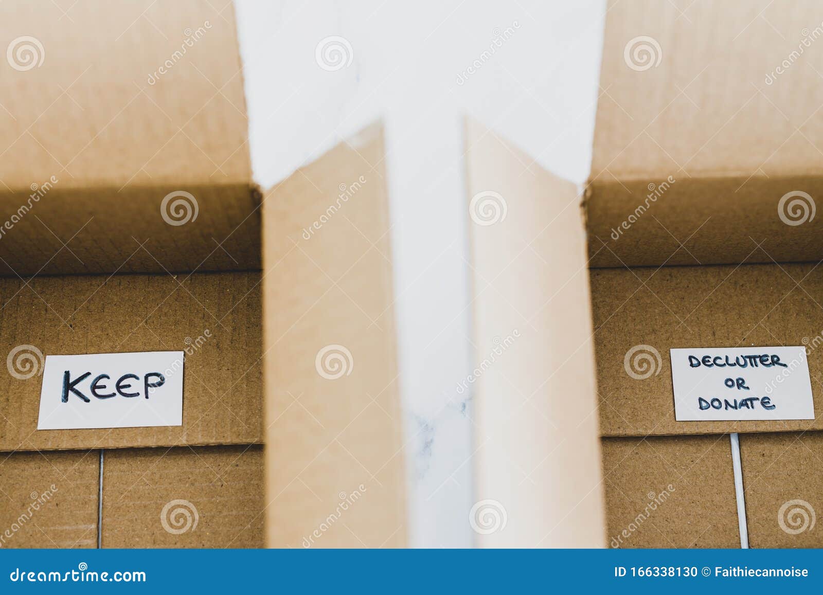 Decluttering Concept, Storage Boxes To Sort between Objects To Keep and ...